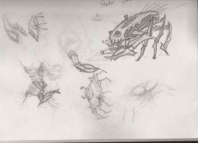 THE SKINNER: Sketches: Nautiloid & Prador 2nd Child.