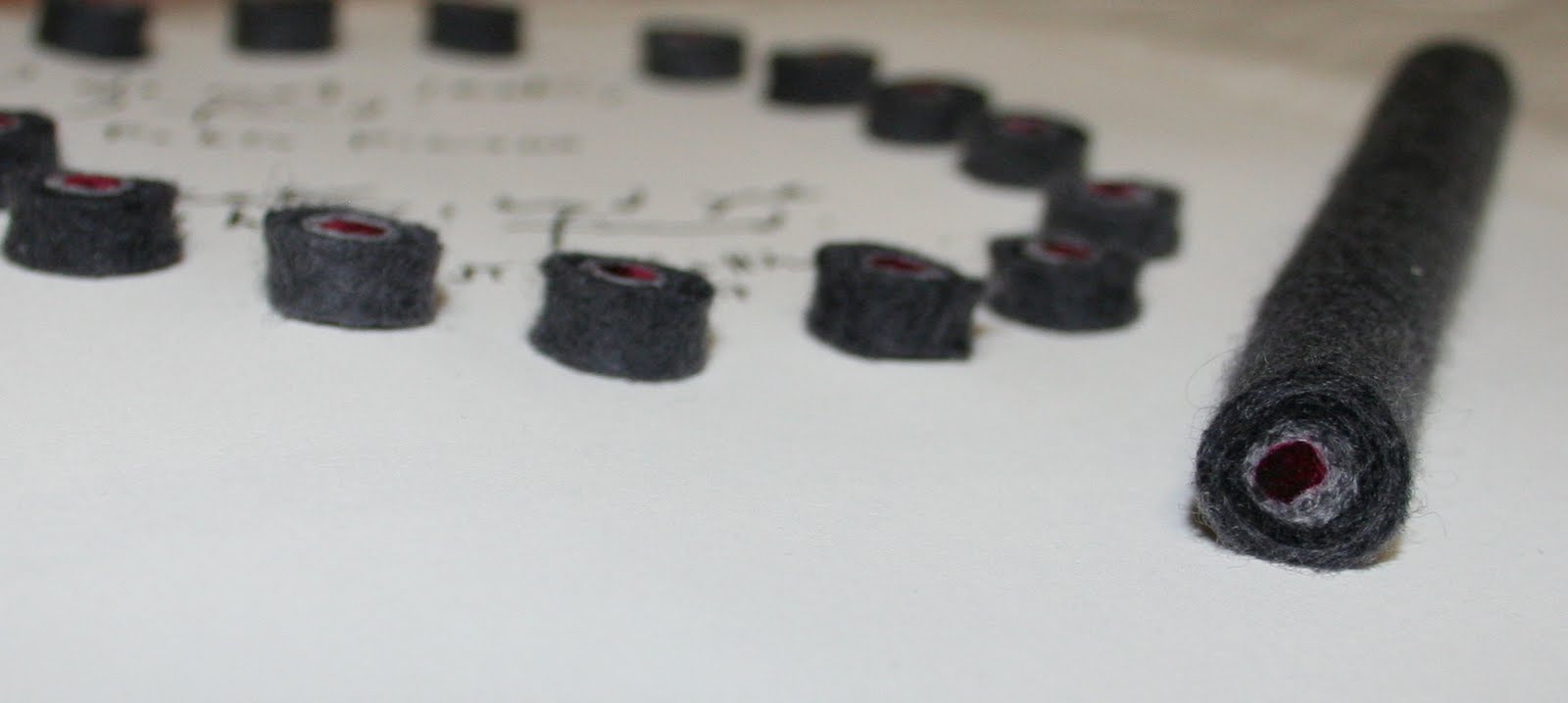 Spiral Dyed Downunder: Rolled Felt Beads