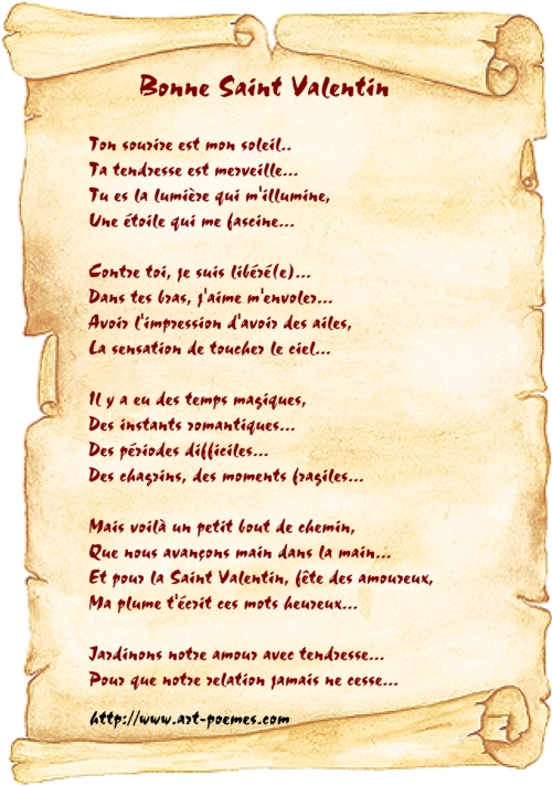 Poèmes , poesie d'amour et phrase d'amour pour la saint valentin ...