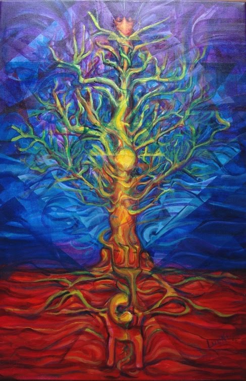 Besos de Árbol: Beso de árbol enraizado y pintado