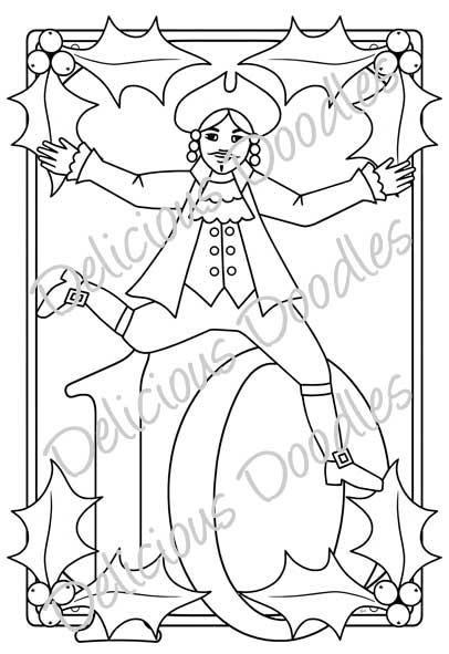 10 Lords A Leaping Coloring Page Coloring Pages