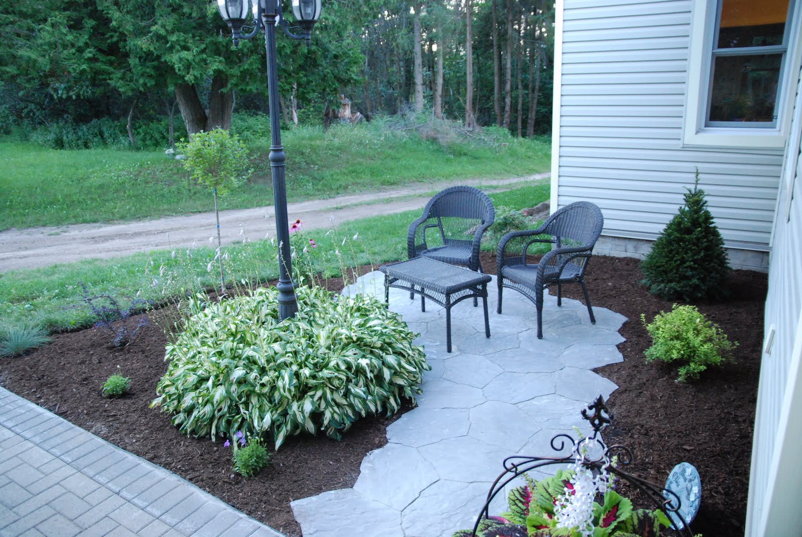 NEW GARDENS AT THE FARM: Kitchen Corner Patio Garden
