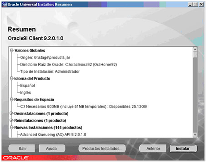 Manual de Oracle: Instalación de Oracle 9i