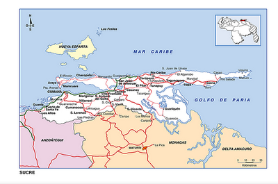 Posada Los Arroyos: Mapas del Estado Sucre