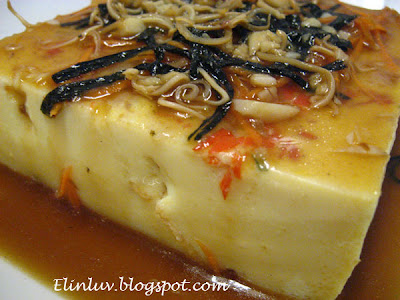 Elinluv's Tidbits Corner: Savoury Tofu With Japanese Seaweed Topping