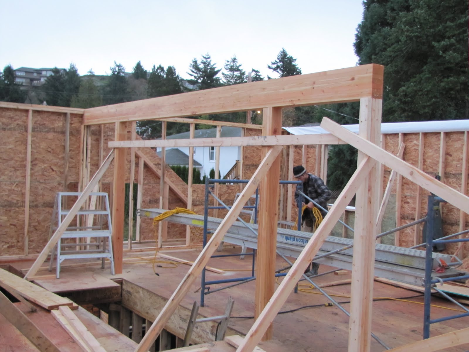 carl's house: glulam posts & beam