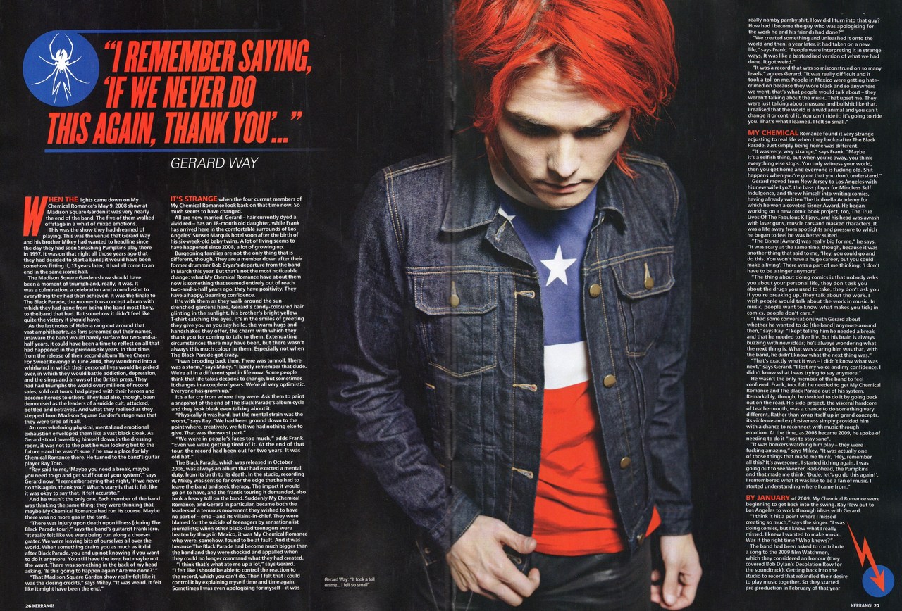 MY ROMANCE is CHEMICAL: KERRANG! MAGAZINE'S INTERVIEW WITH MY CHEMICAL ...