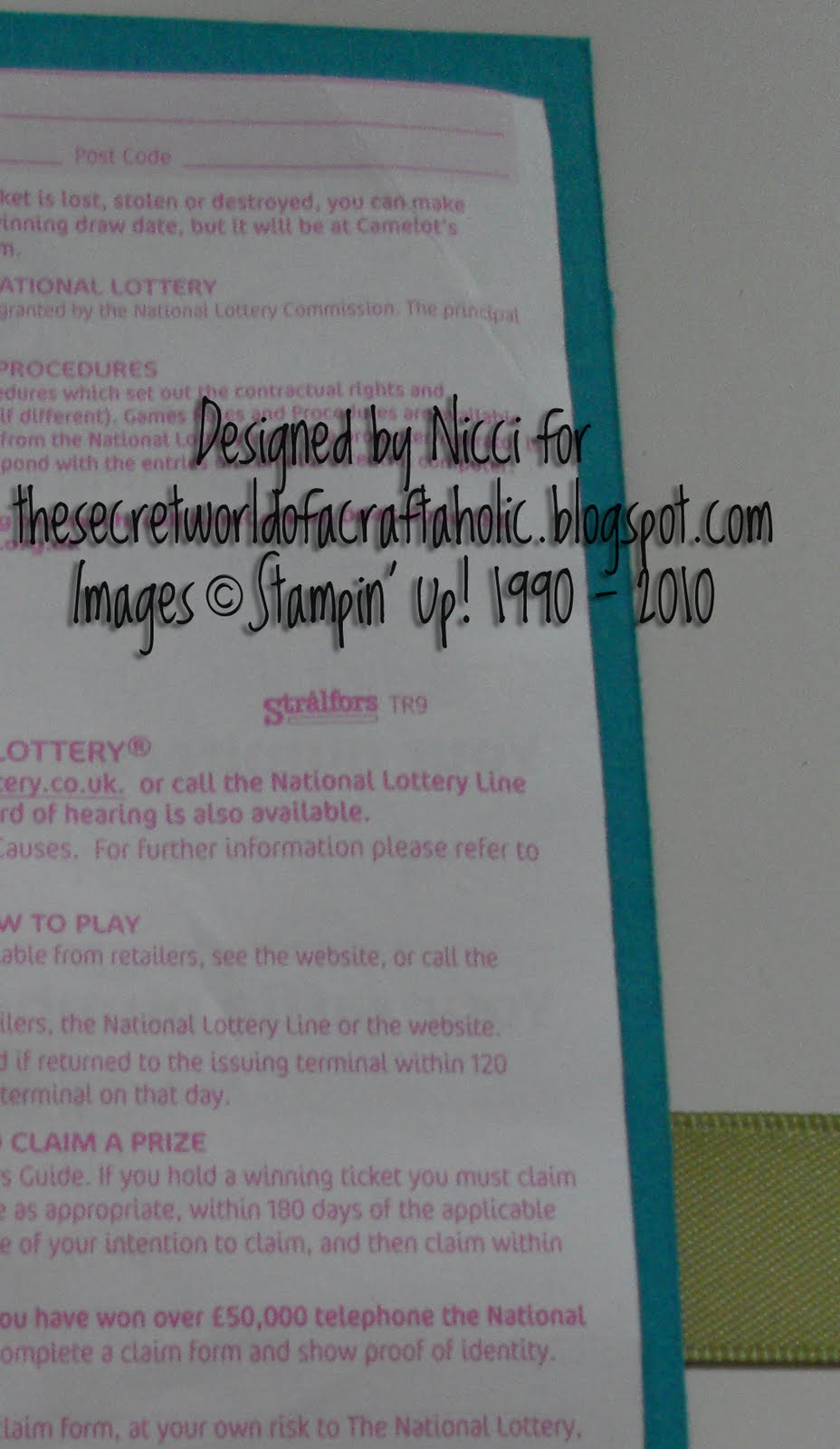 Inspirational Tips, Techniques & Tutorials: Lottery Ticket Holder Tutorial