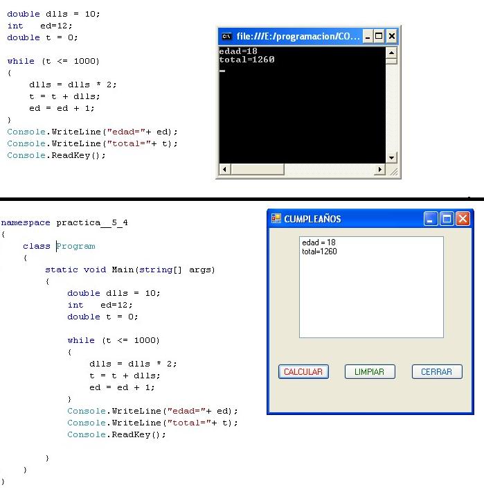 Programacion 1: practica 5_4 consola y visual