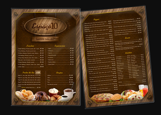rafael costa: Cardápio Espaço 10 - Cafeteria