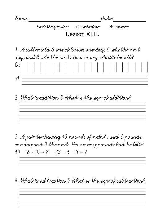 The Grammar of Math: First Lessons in Arithmetic. Lesson XLII- Special ...