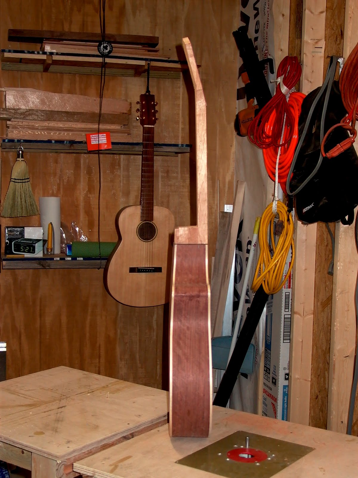 ThreeQuartersLeft: Guitar neck truss rod and reinforcement