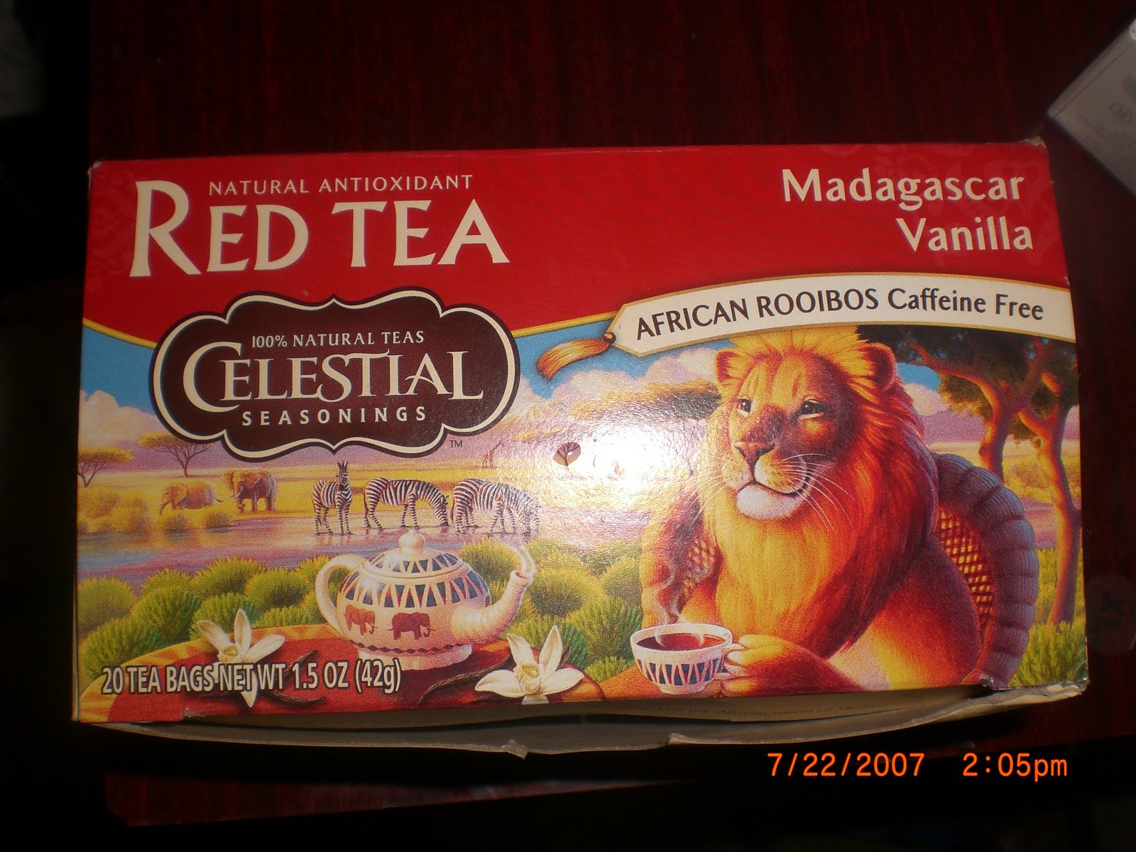 Cotton Candy Fro: Celestial Seasonings Madagascar Vanilla Red Roobios Tea