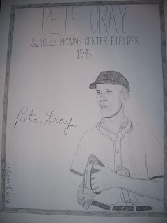 Darren's Celebrity Drawings: Pete Gray, One-Armed Baseball Player
