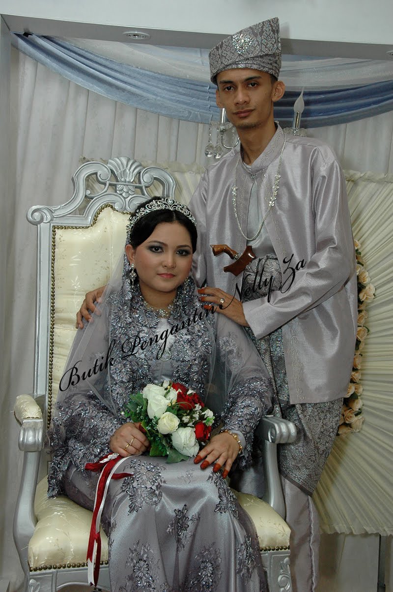 Butik Pengantin Nelly Za: Lace Grey + Silver dan Songket Bunga Tabur ...
