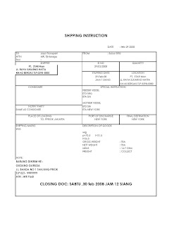 Shipping Instruction