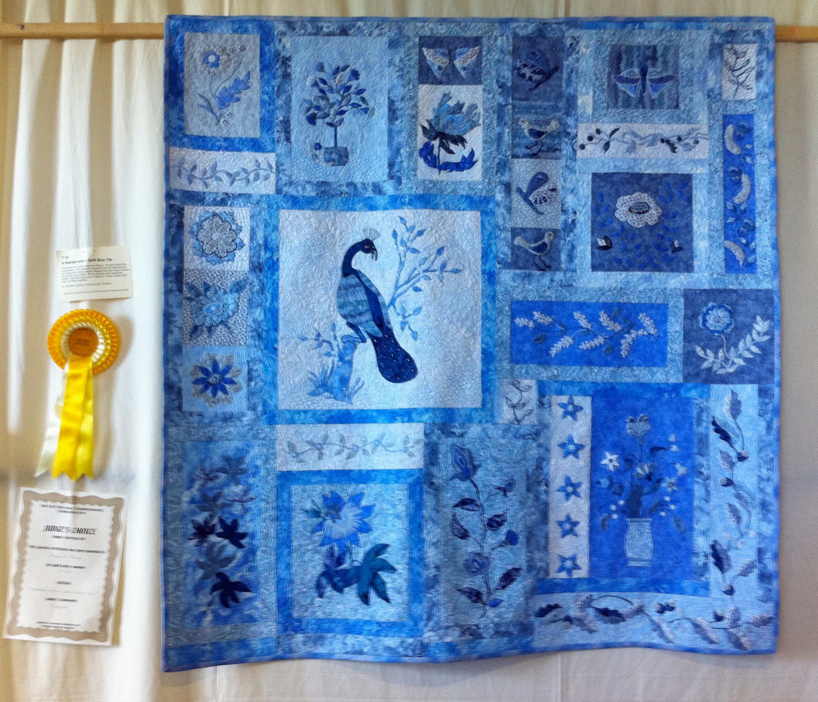 Down by the river: "It started with a Delft Blue Tile" quilt with its ...