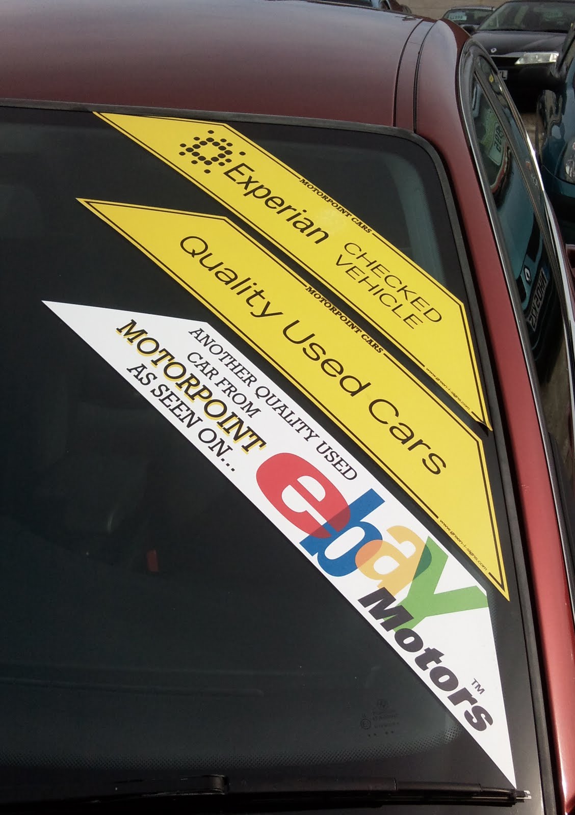 The Green I Signs Blog: e bay windscreen stickers for motorpoint cars ...