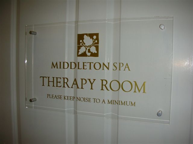 The Green I Signs Blog: Middleton Spa Therapy Room door Signage by ...