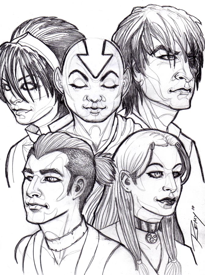 Avatar: The Last Airbender Group Sketch