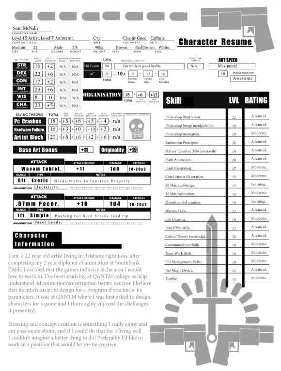 The Warlock's Home Brew: More Real Life Character Sheets