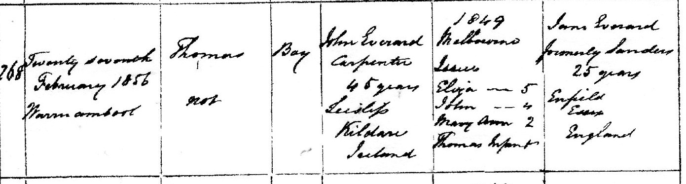 The Everard family of Ireland and Warrnambool: Thomas Everard- another ...