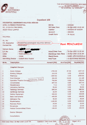 Info Prudential BSN Takaful: Contoh Claim/Tuntutan