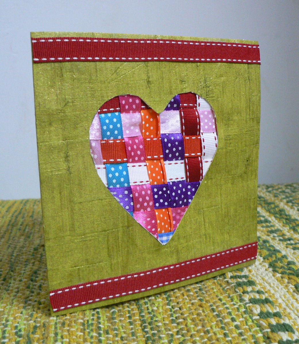Juhi's Handmade Cards: Ribbon Weaving