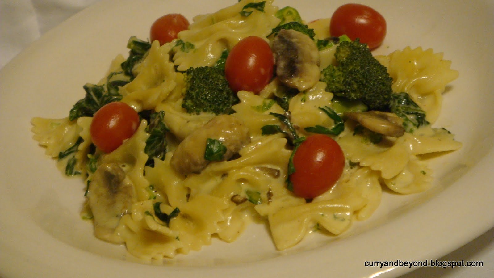 Curry And Beyond: Easy Cheesy Vegetable Farfalle and Awards