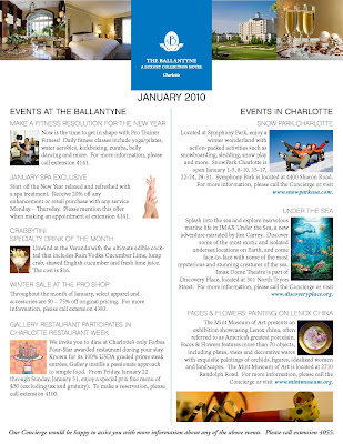 PoRtFoLiO SaMpLeS: ... The Ballantyne Hotel & Lodge Newsletter ...