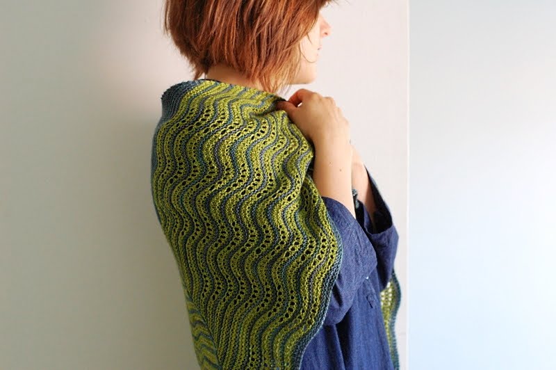 100% rain: 3/4 hap shawl