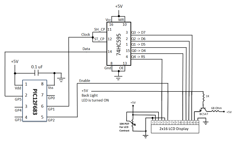 Make Your Own PIC12F683 Development Board: Serial LCD for Low Pin-Count PIC Microcontrollers ...