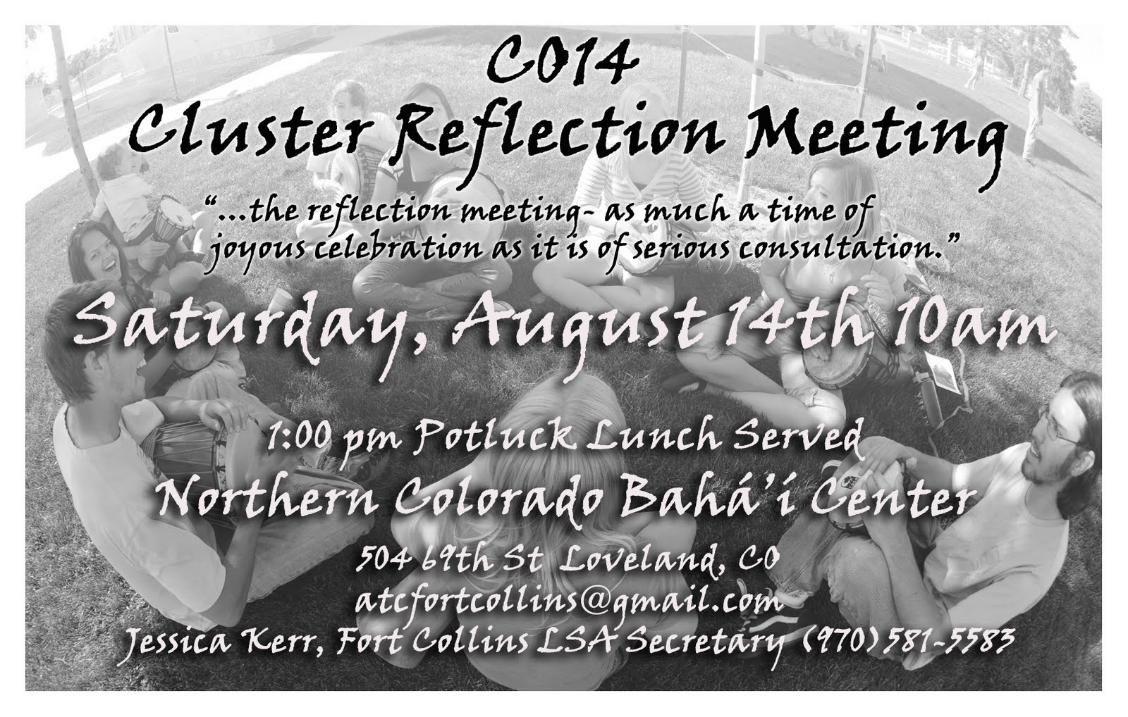 Rigden Community Building: Cluster Reflection Meeting....This SATURDAY!!!!