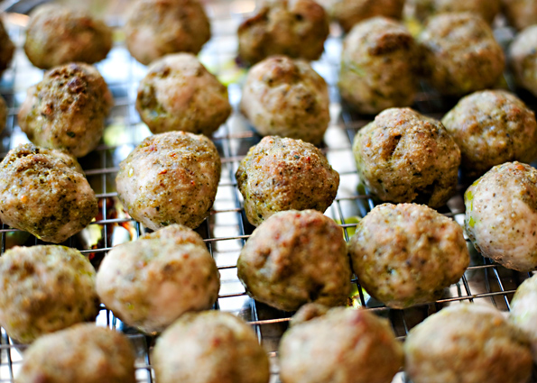 The Entertaining Kitchen Turkey Pesto Meatballs