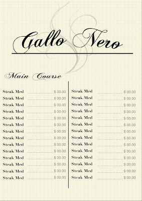 tom: Gallo Nero Menu