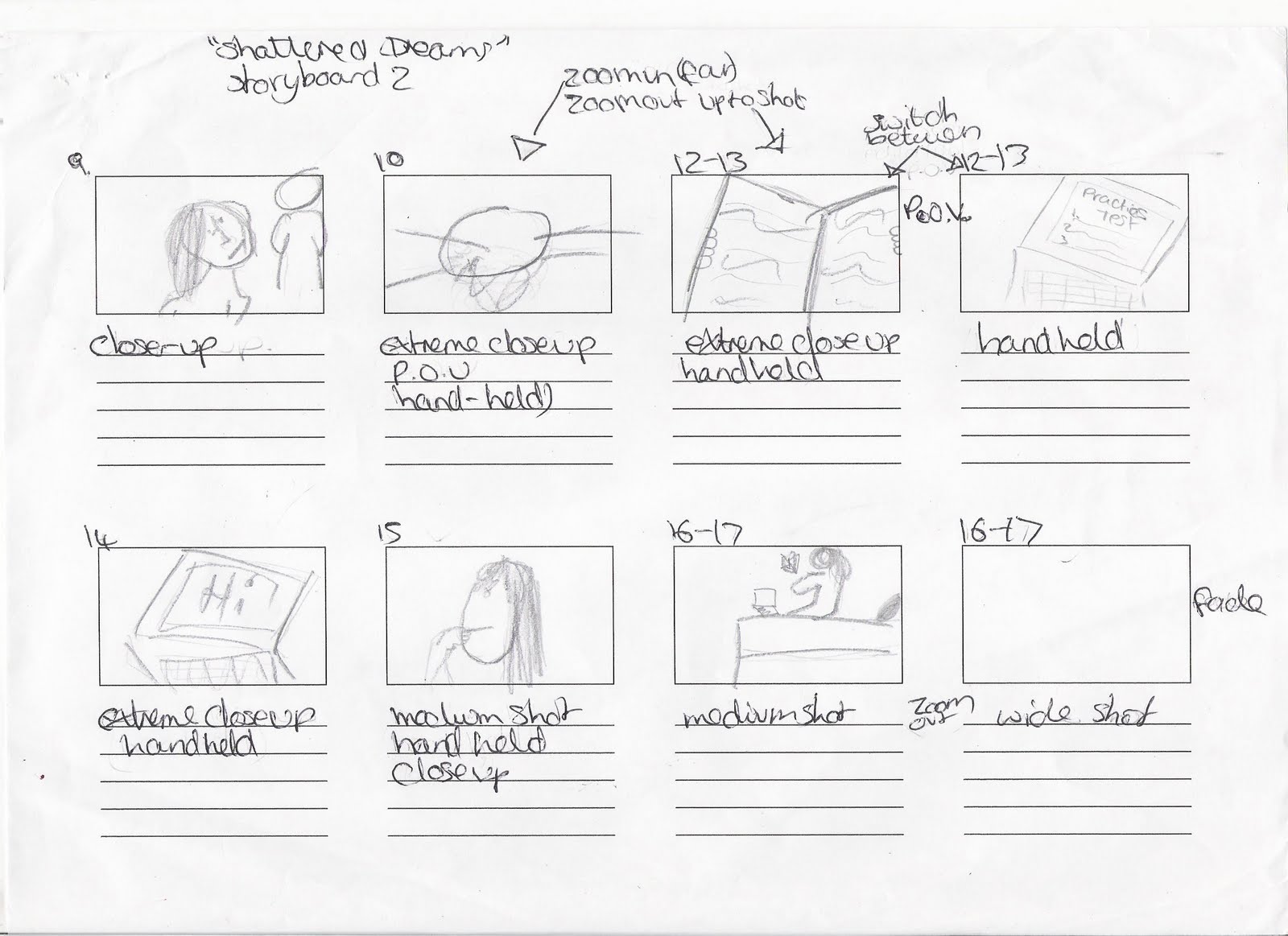 Storyboards: "Shattered Dreams" Storyboard 2 (click to enlarge)