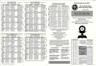 CFC - Cluster 2 Chapter D: 2011 Catholic Daily Bible Reading Guide