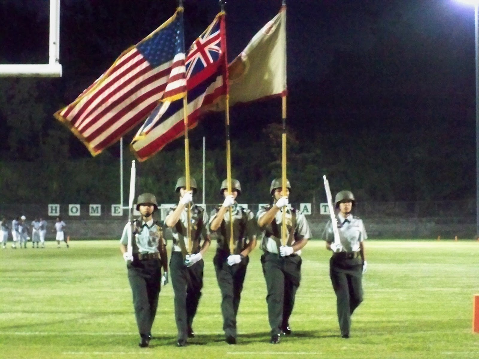 Konawaena High School JROTC 2010-2011: Color Guard at Football Game