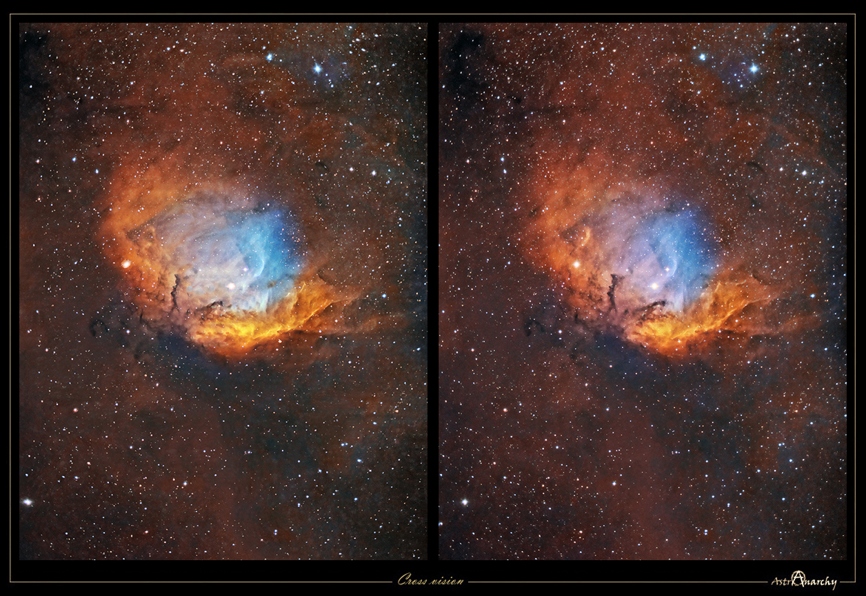 Astro Anarchy: Sh2-101, the "Tulip Nebula" closeup as a Stereo Pair 3D