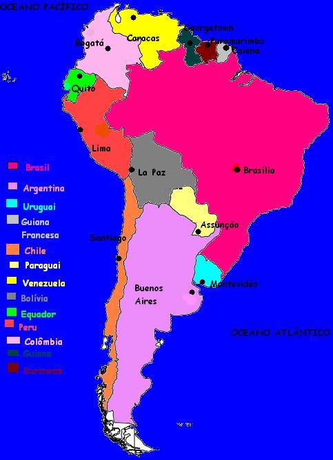 .: Mapa da América do Sul