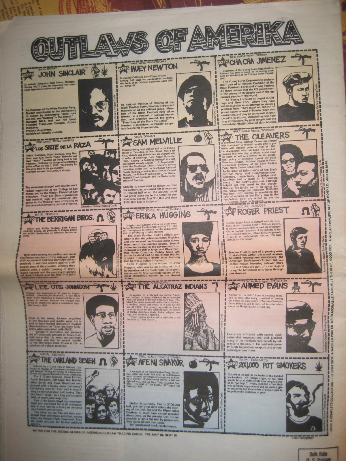 USA circa 1968: "Outlaws of America" trading card : r/PropagandaPosters