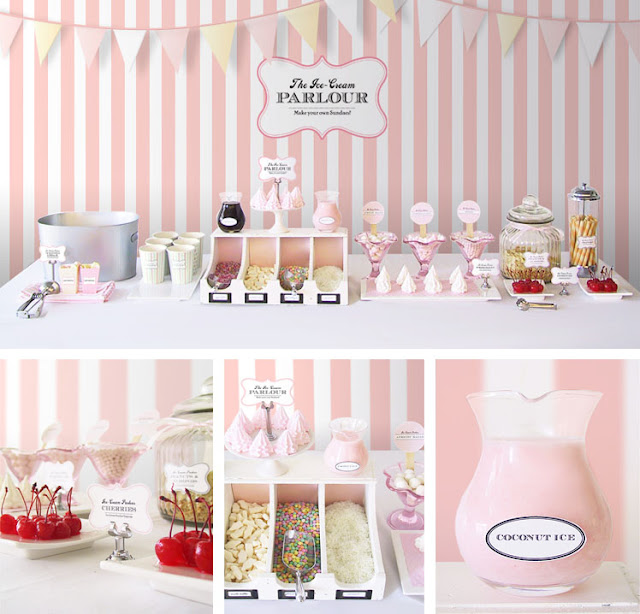 Canadian Hostess Blog: Absolutely gorgeous ice cream buffet tables