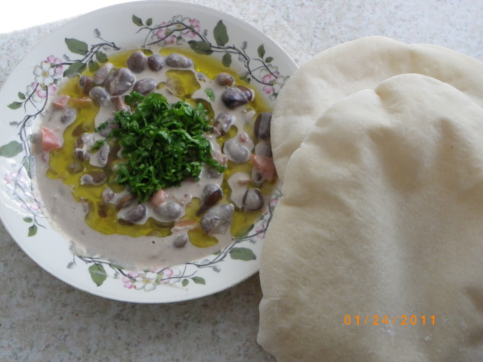 Arab dishes: Foul with Tahini