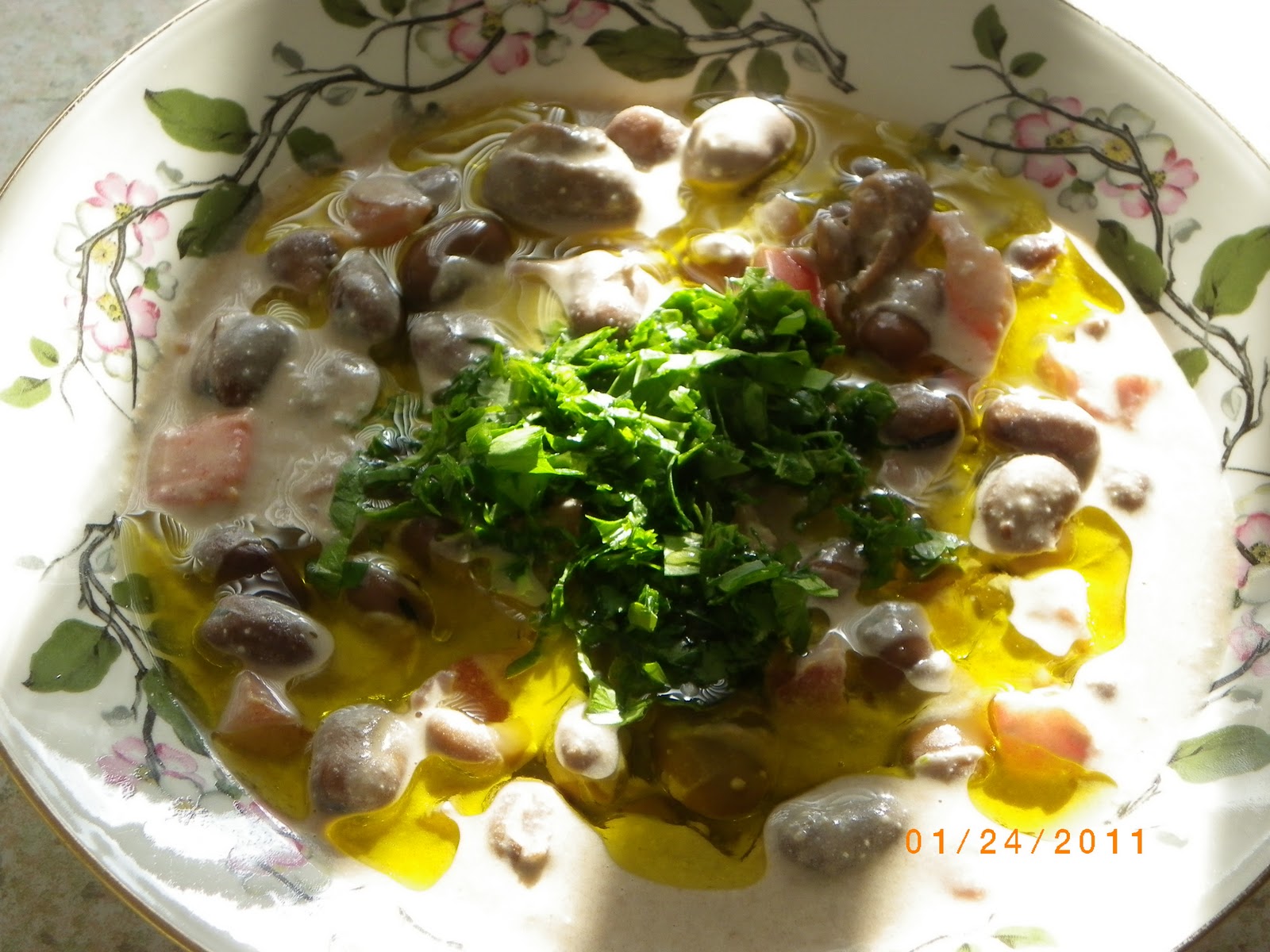 Arab dishes: Foul with Tahini
