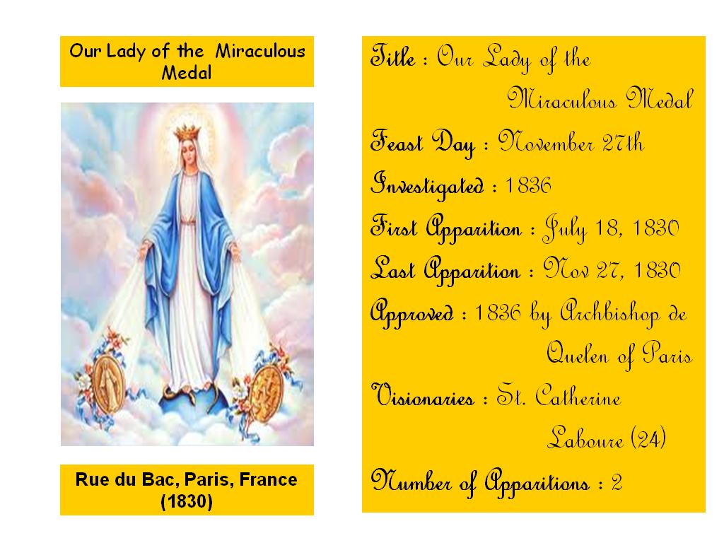 MARIAN APPARITIONS: MARIAN APPARITIONS