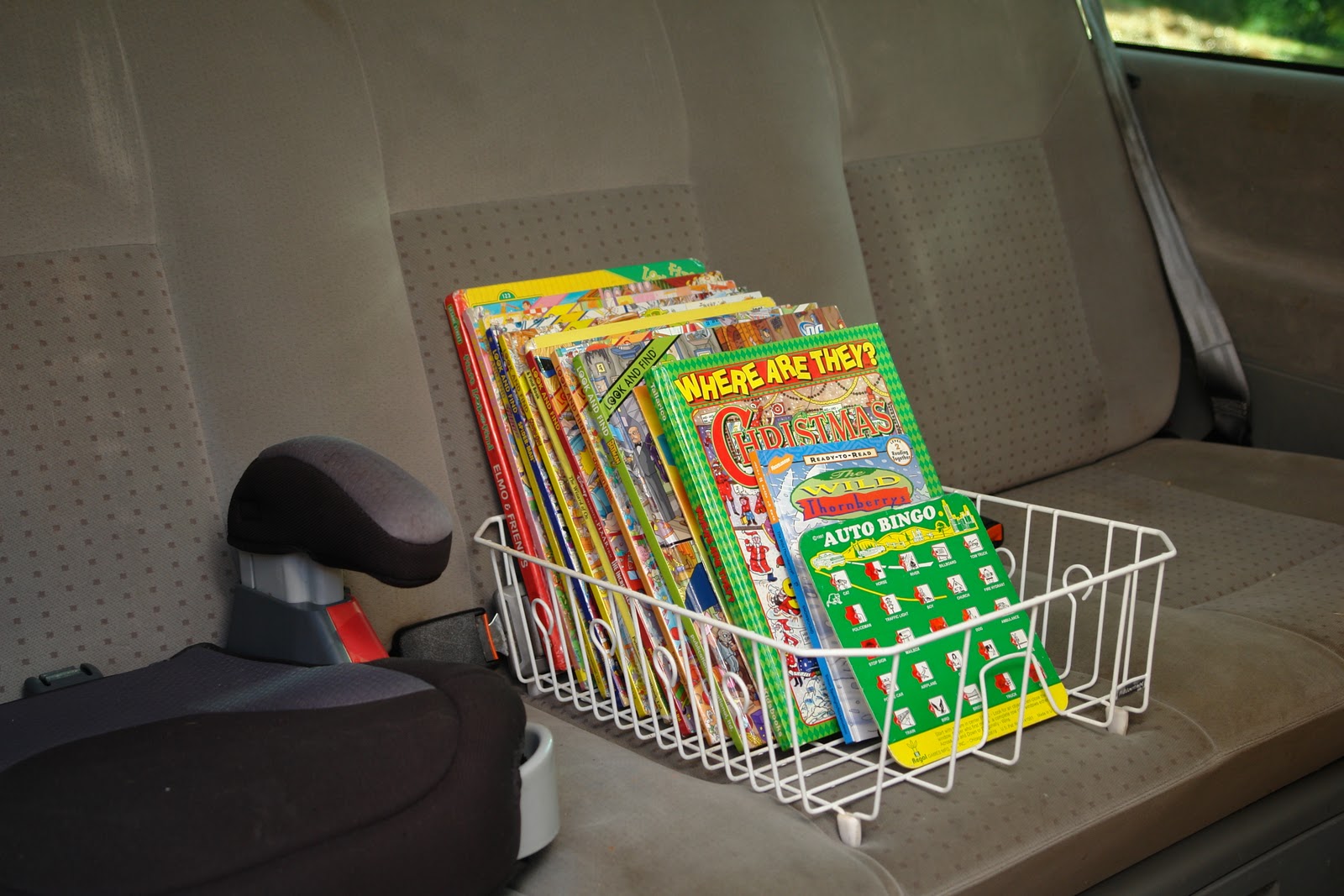 booturtle's show and tell: Repurposed Organization: Car Book Caddy