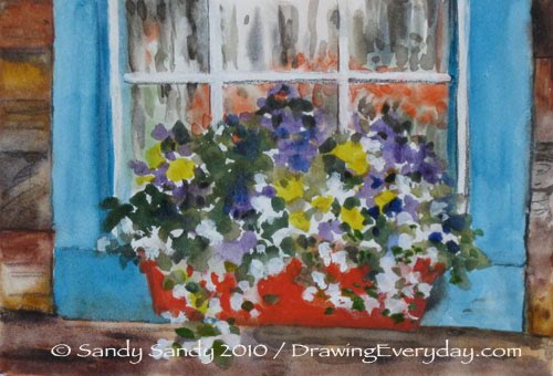 *Sketching Every Day*: Window Box Challenge Drawing