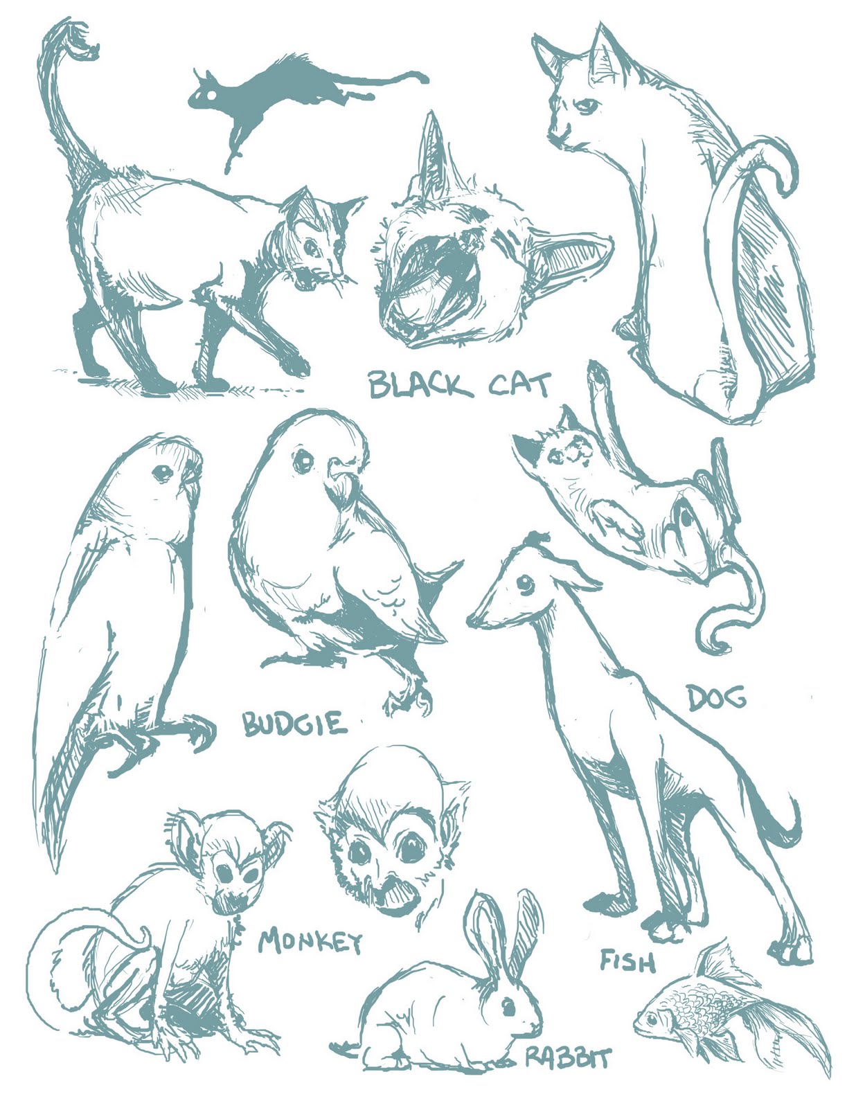 Kat Mac - Online Portfolio: Sketches - Monsters and Animals