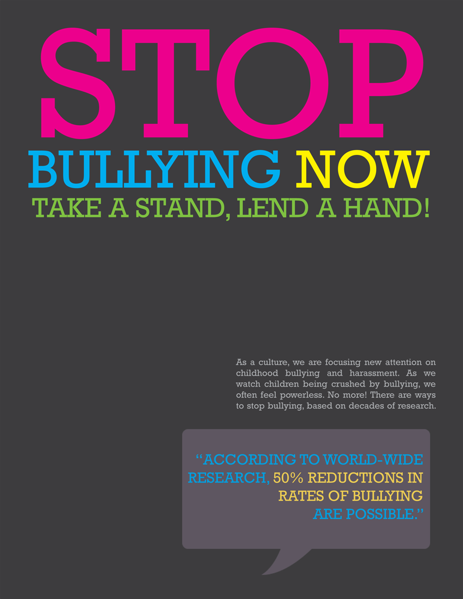 honey bee: STOP BULLYING NOW! ; Final project, PSA spread