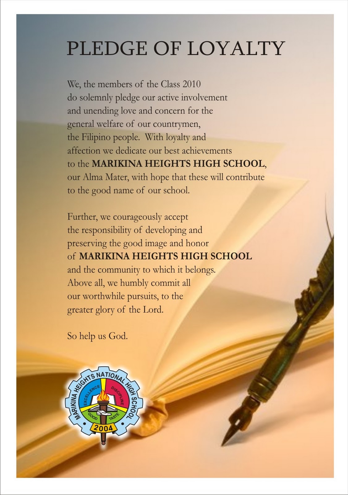 Yearbook: Marikina Heights High School, Marikina City | HS Grafik Print